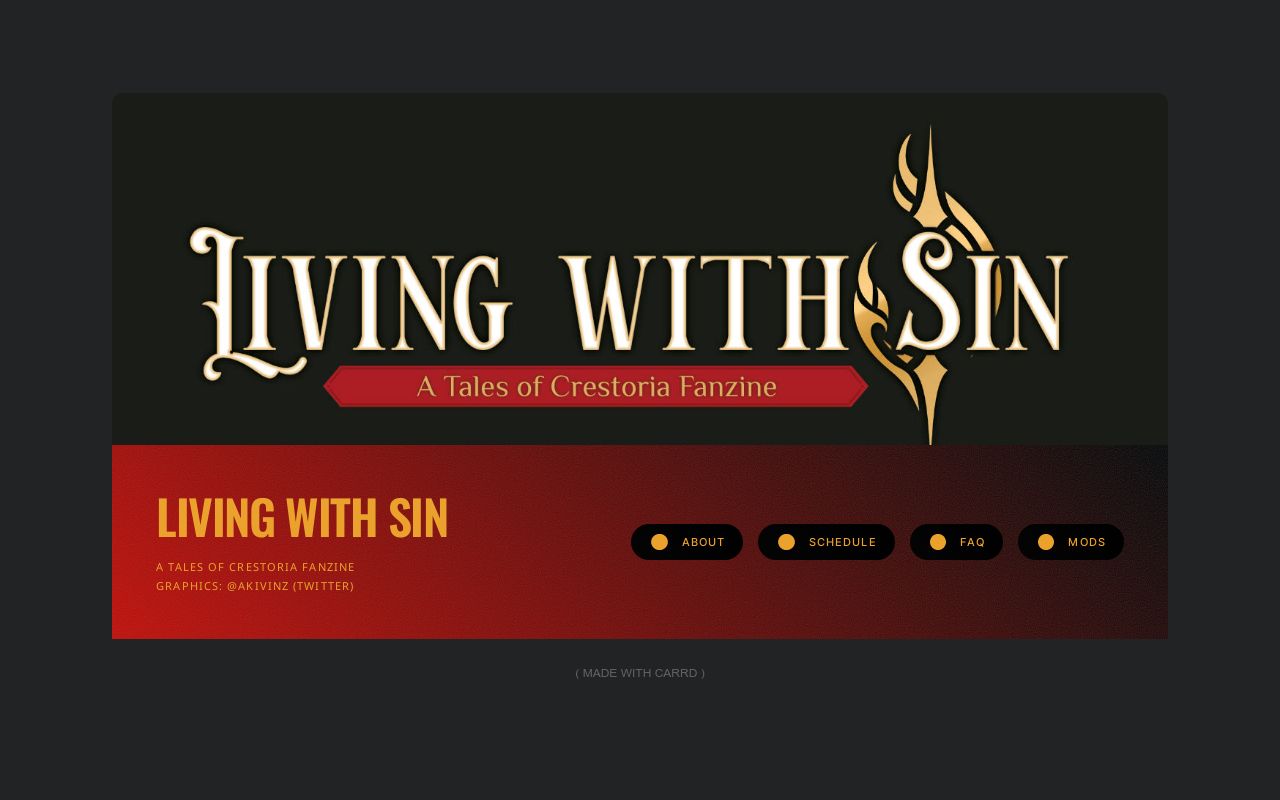 Living with Sin: A Tales of Crestoria Fanzine
